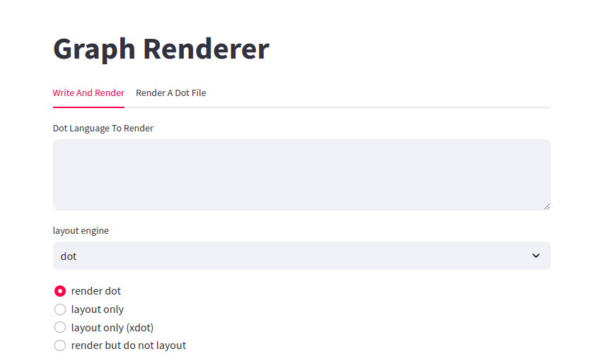 Image of the Graphviz Streamlit page